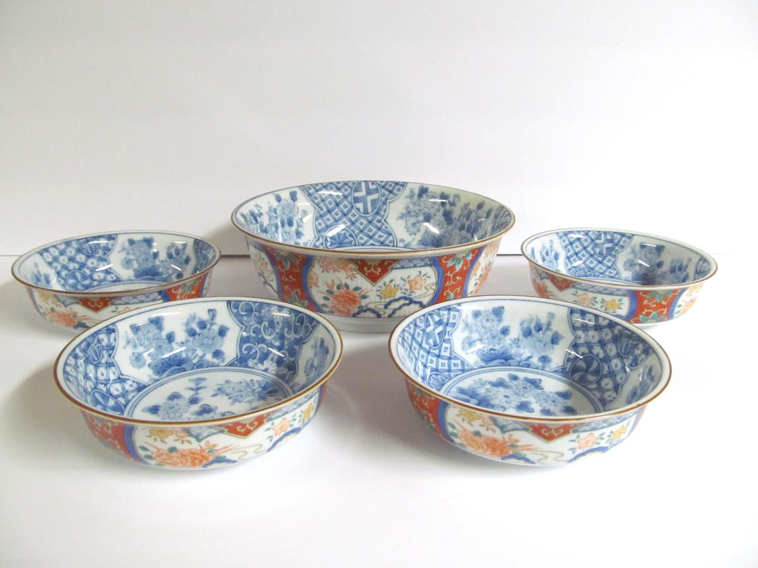 Vintage Andrea by Sadek From GUMP'S Set 5 Pc. Imari Style Serving Bowls ...