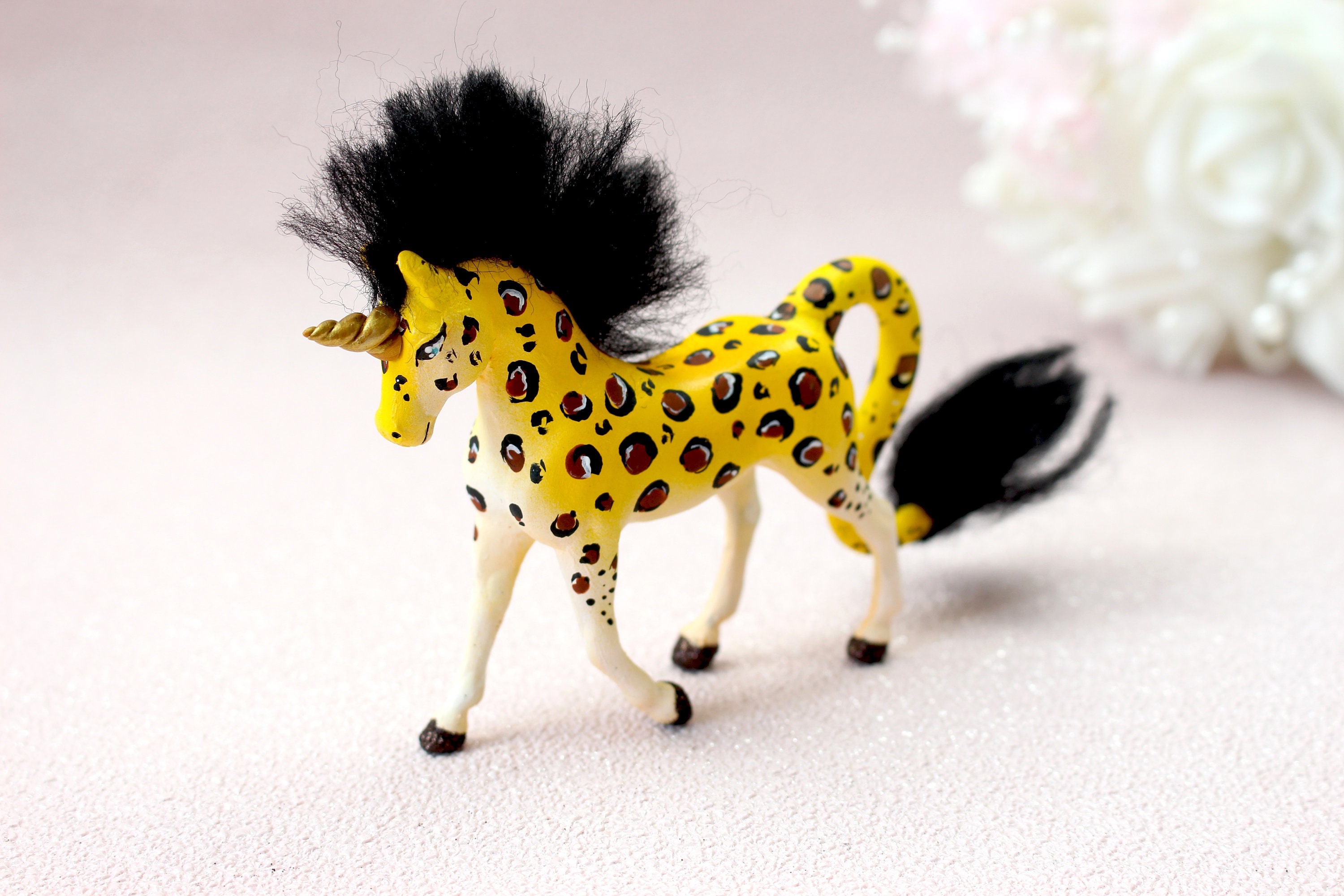 Leopard Zebra Unicorn Figurine Jaguar Unicorn Sculpture | Etsy