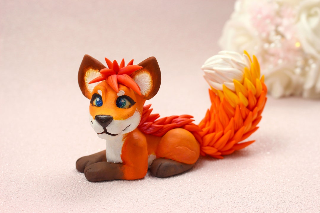 Fox Sculpture | Polymer Clay Sculpture | Fox Creature | Fox Figurine - Etsy