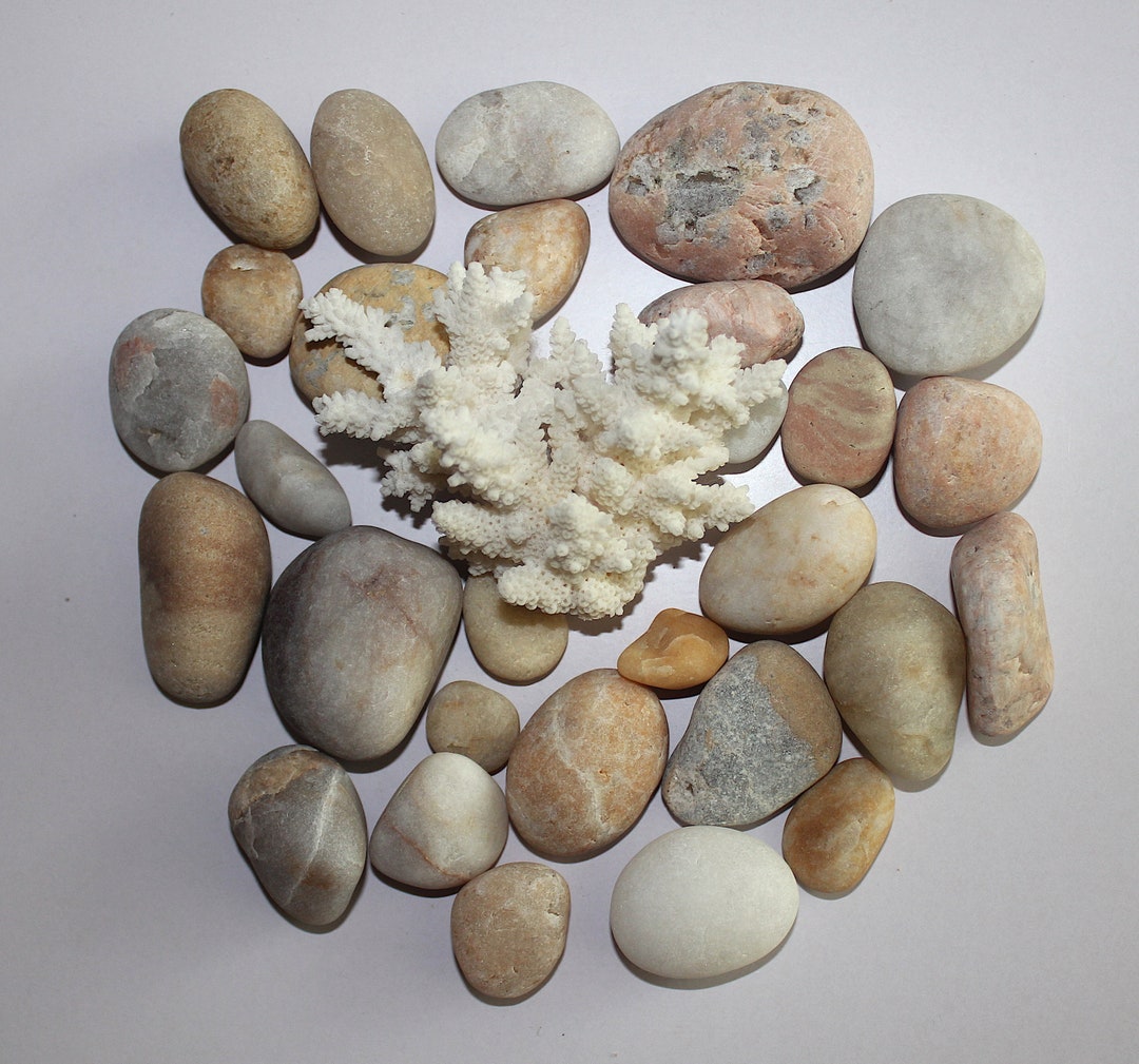 Set of 25 Light Stones,marble Stones,sea Stone,natural Stone,pebbles,a ...