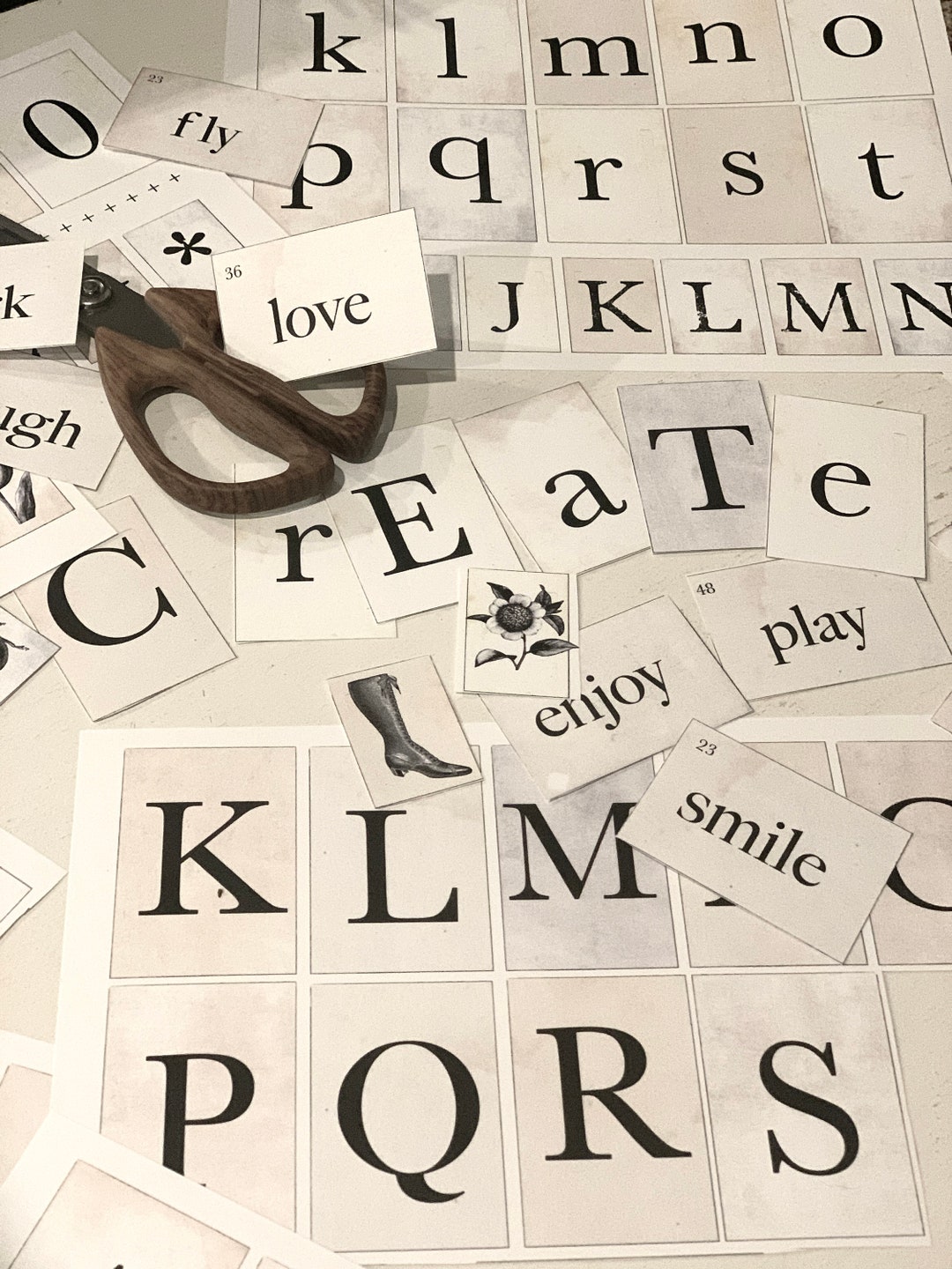 Letters & Words Printable Set - 7 Pages - Etsy