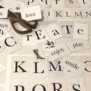 Letters & Words Printable Set - 7 Pages - Etsy