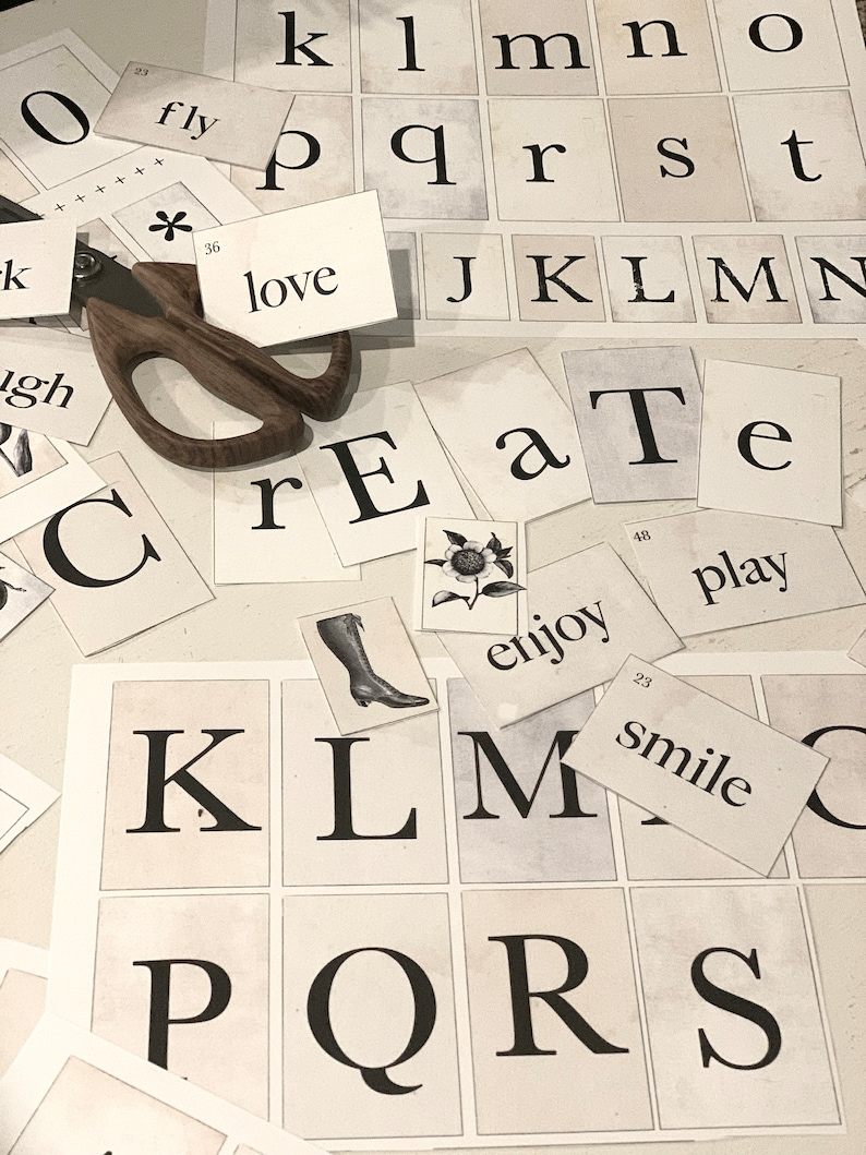 Letters & Words Printable Set 7 Pages - Etsy