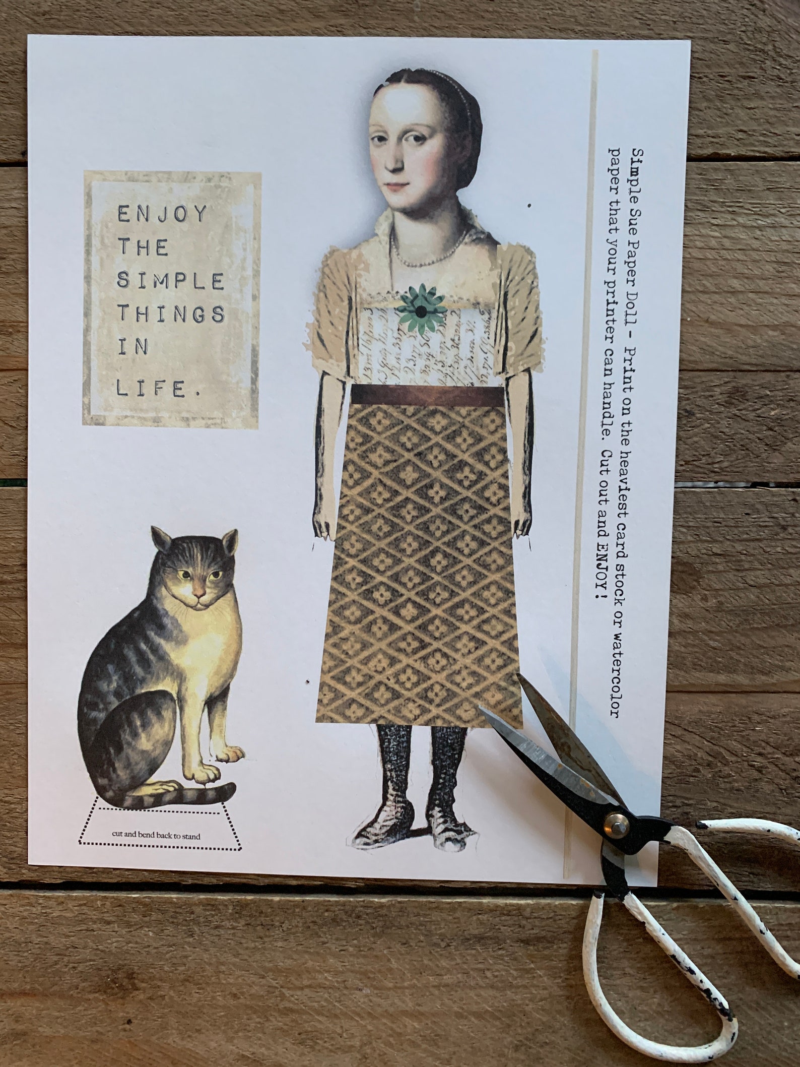 Simple Sue Paper Doll PRINTABLE PAGE - Instant Download - Etsy