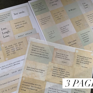 Quote Notes Printable Set - Instant Download - PDF - Etsy