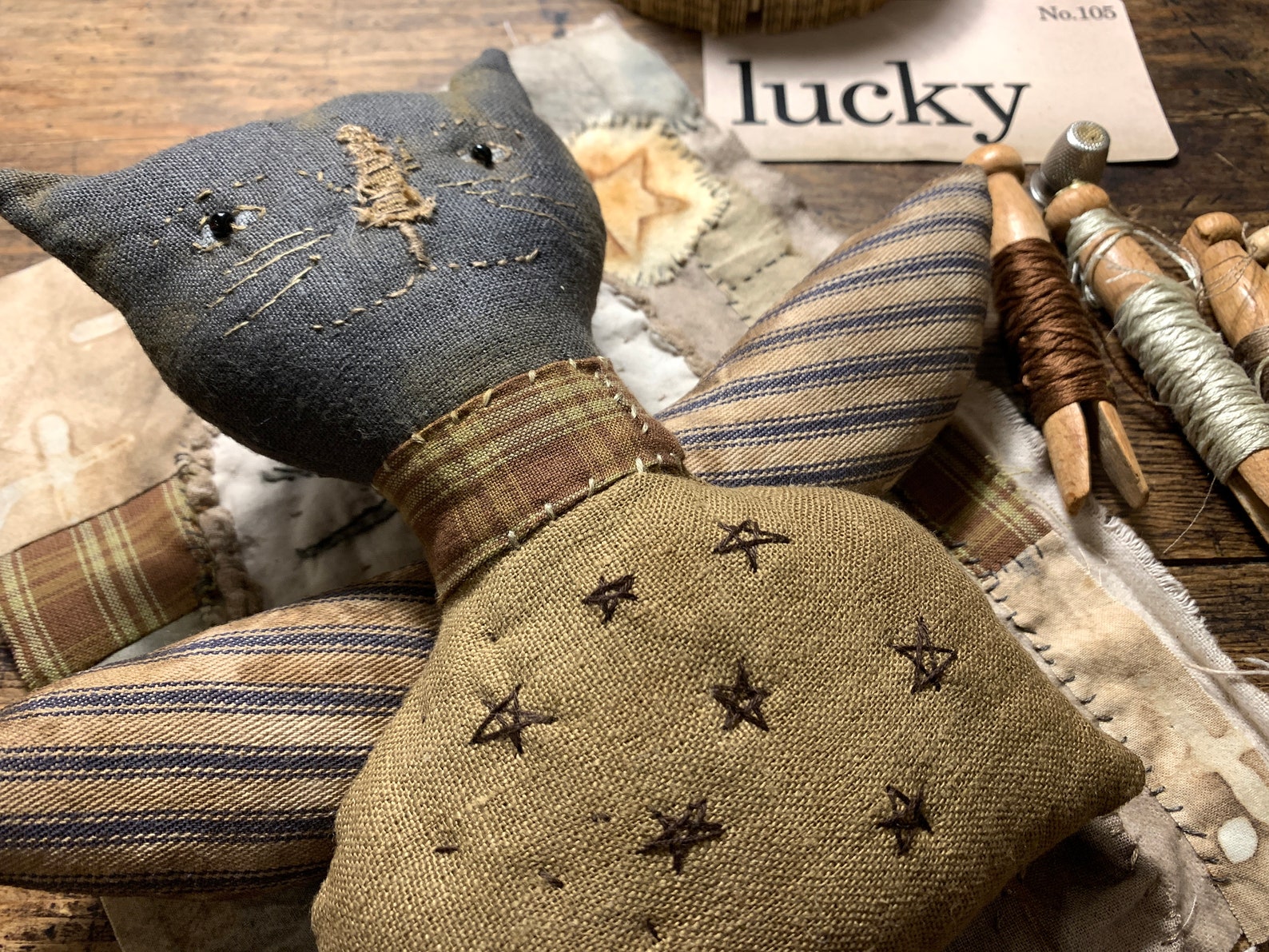 One Lucky Cat PDF PATTERN Cinnamon Creek Folk Art - Etsy