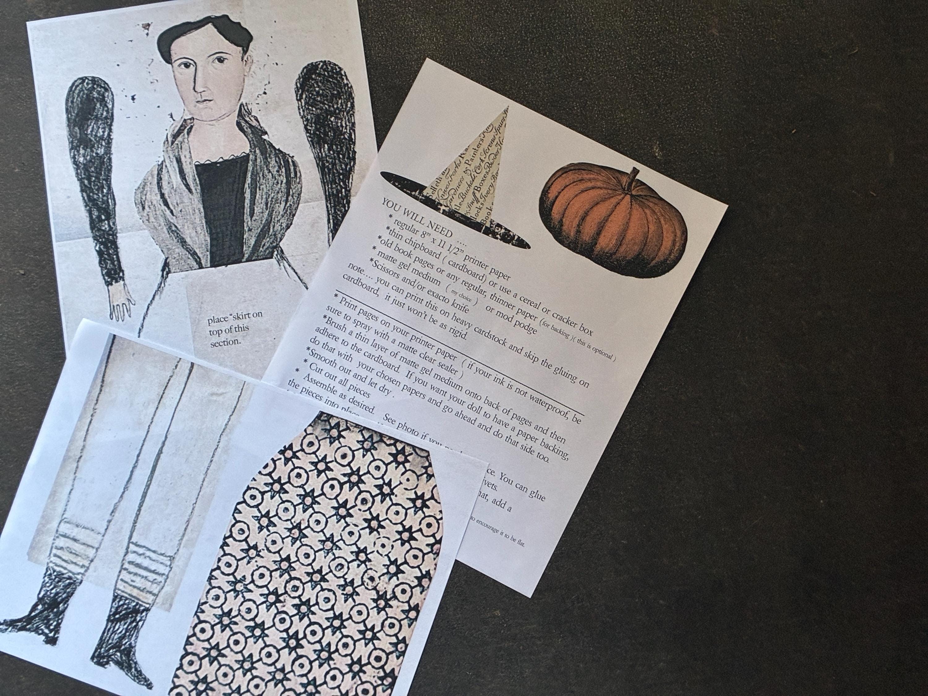 Large Tilda Paper Doll/witch - Instant Download - Make Your Own - Etsy