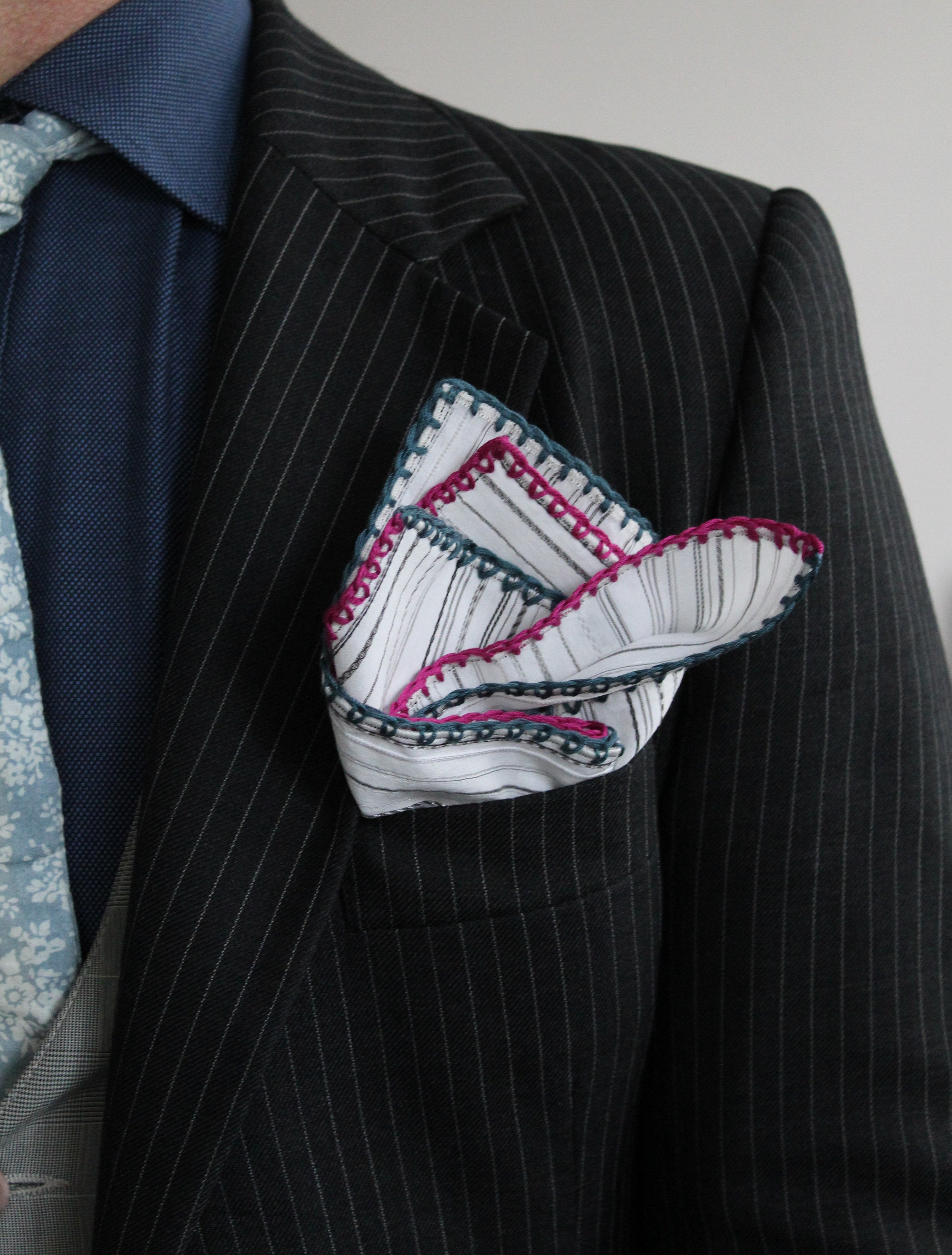 Gentleman's Crochet Handkerchief Custom Pocket Square | Etsy