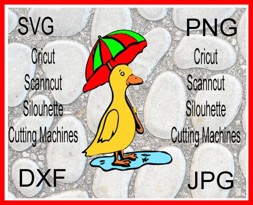 Larger Than Mat Duck With Umbrella SVG Cutting File Cricut Silhouette ...