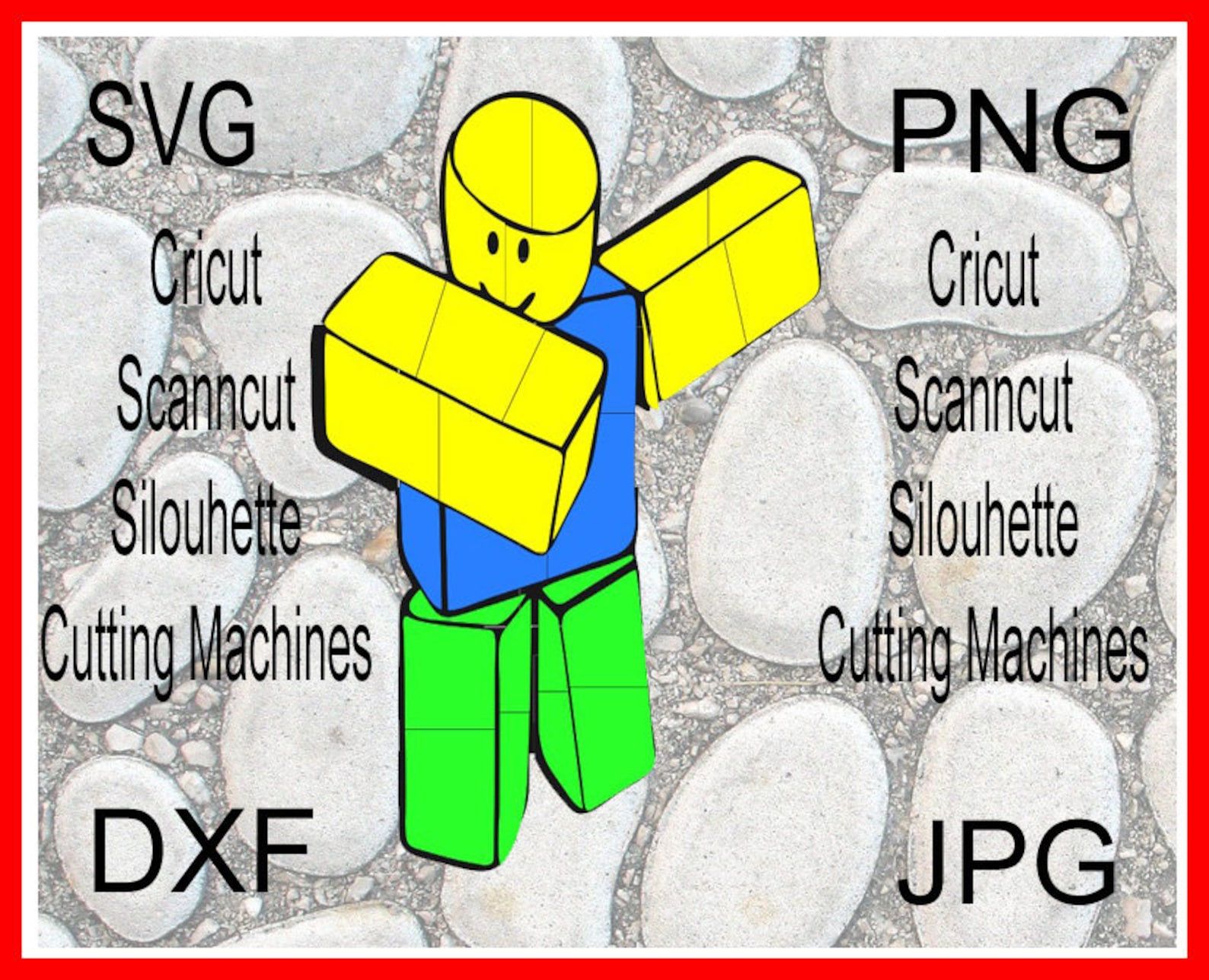 Larger Than Mat Roblox Noob Svg Cutting File for Cricut Scanncut ...