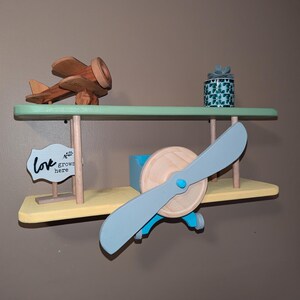 Custom Bi-plane Shelf, Plane Shelf, Toy Shelf, Airplane Shelf for Boys ...