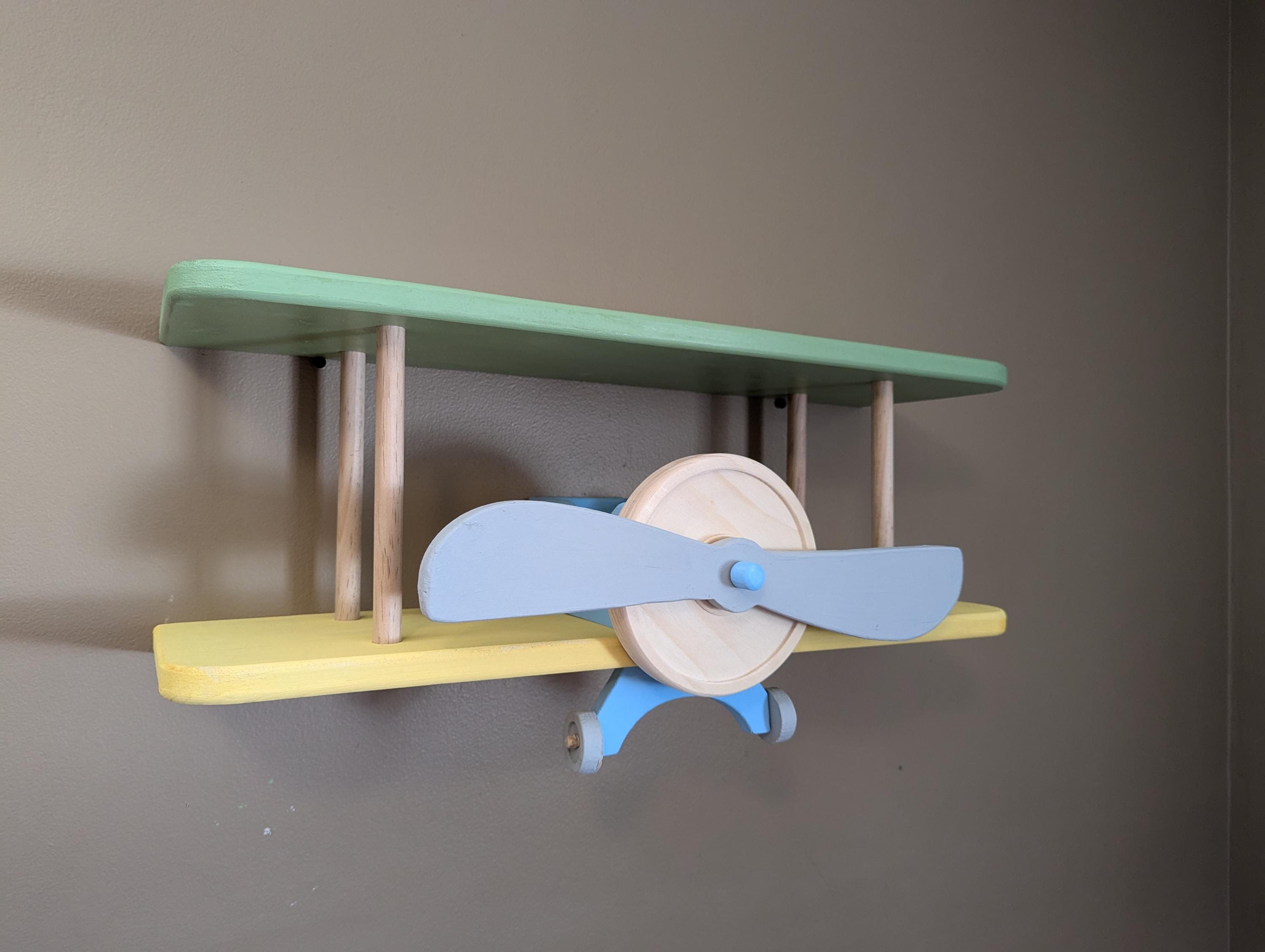 Custom Bi-plane Shelf, Plane Shelf, Toy Shelf, Airplane Shelf for Boys ...