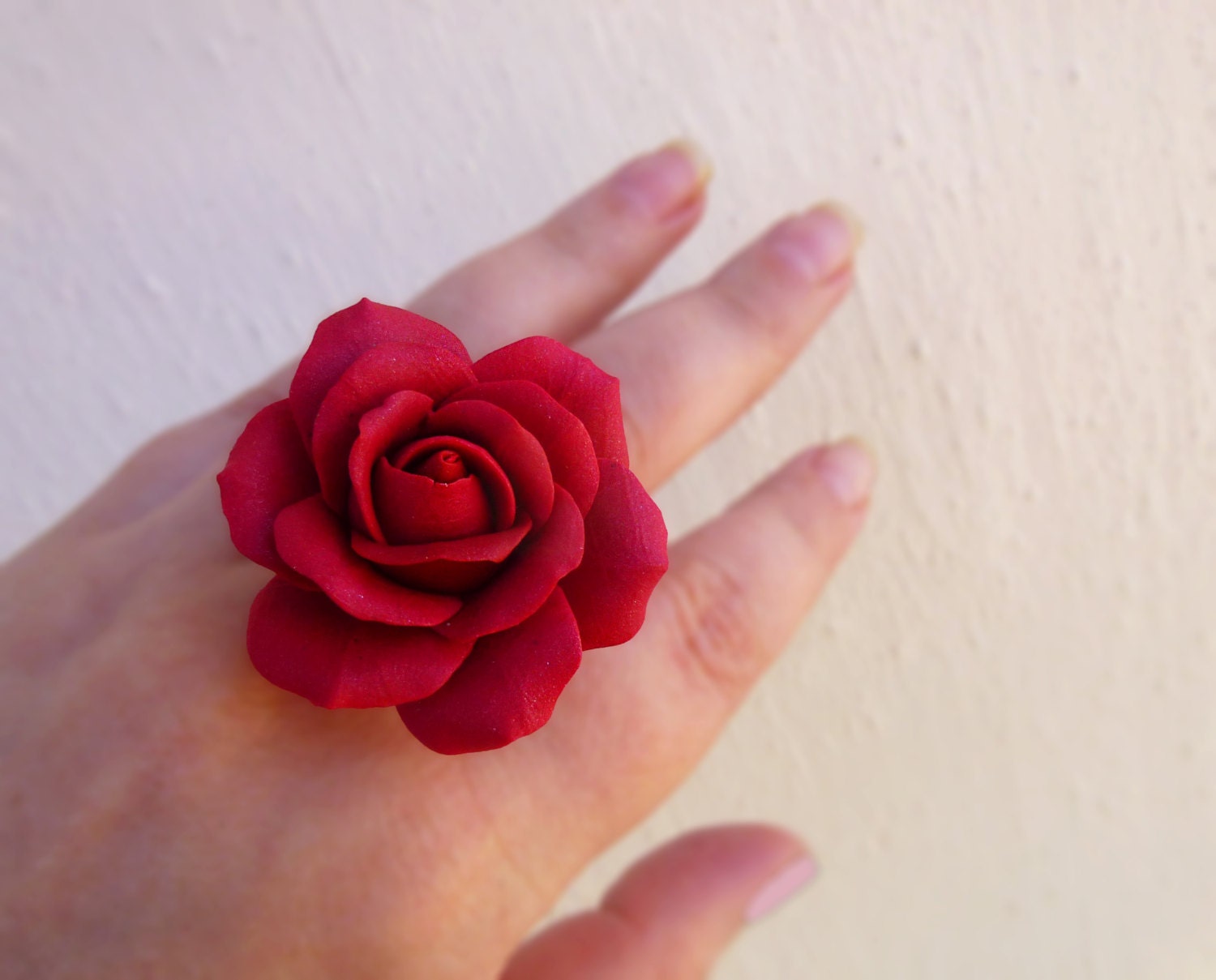 Rose ring Red ring Large ring Jewelry rose Flower ring Red | Etsy