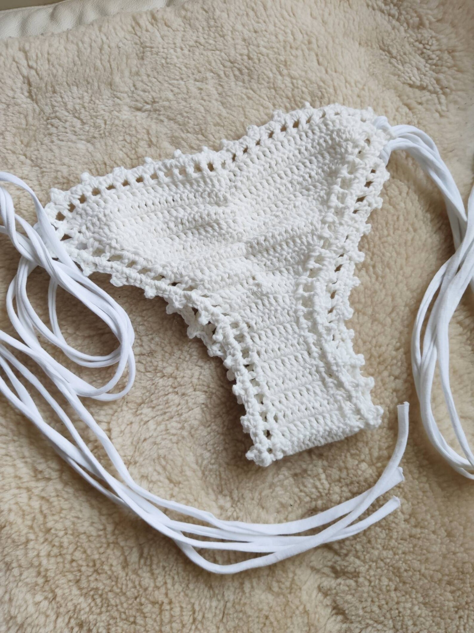 White Crochet Brazilian Bikini Bottoms - Etsy