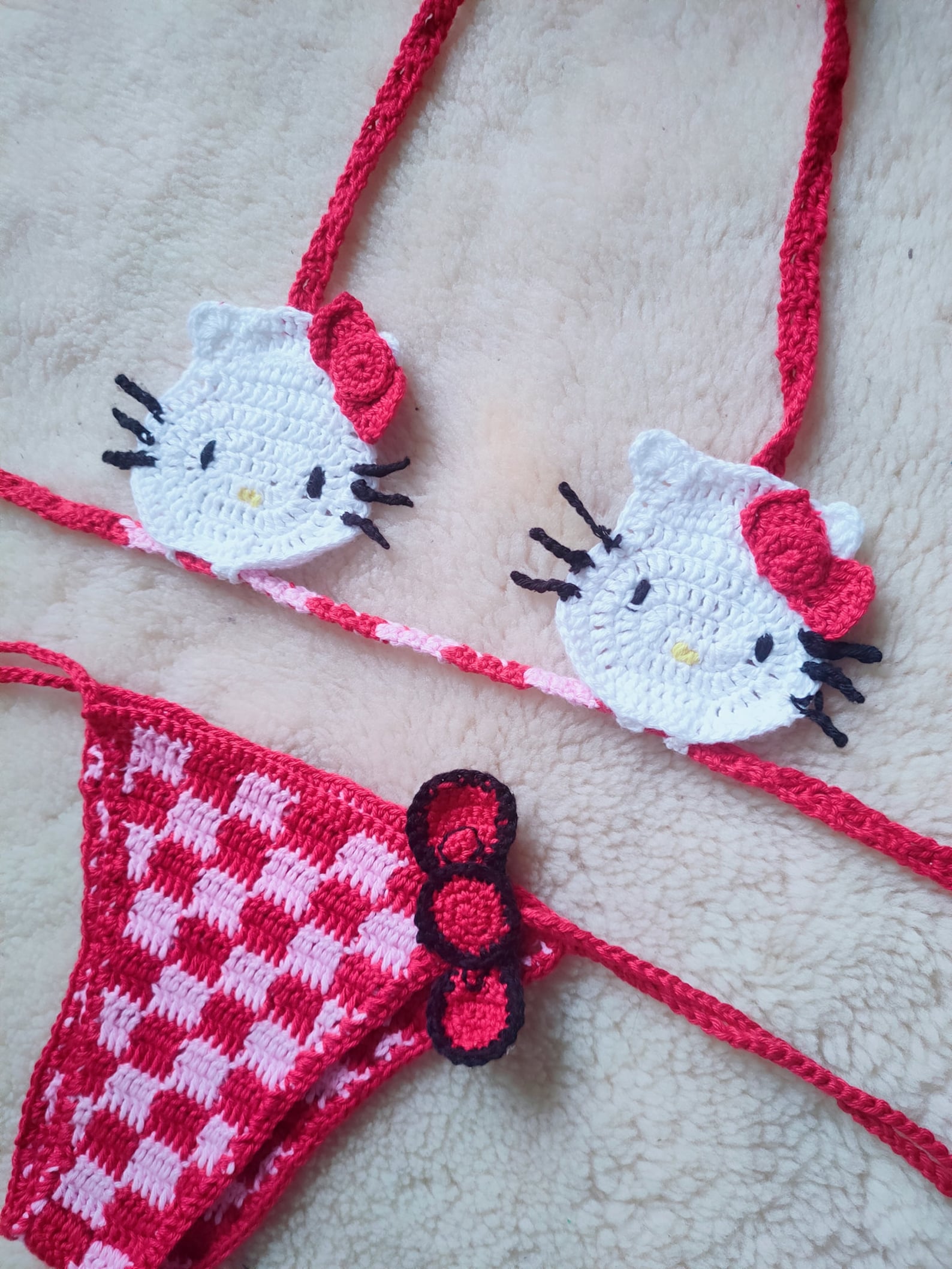 Hello Kitty Crochet Swimsuit Set . as Seen on Dua Lipa. Fashionable ...