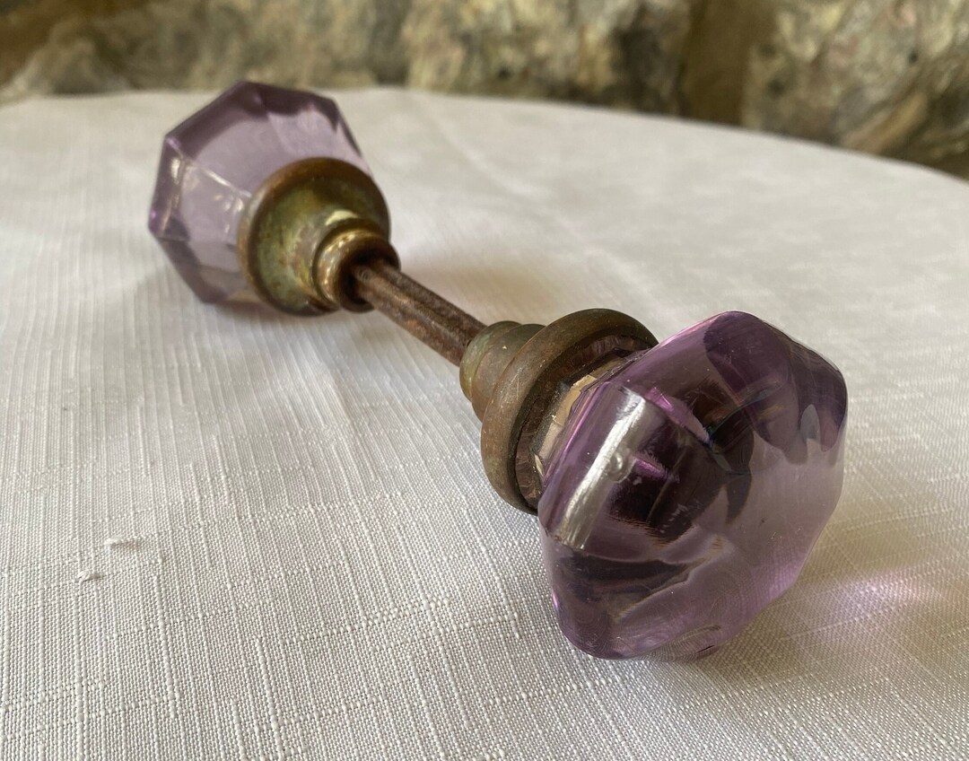 Vintage Antique Octagonal 8-sided Purple Glass Doorknob Door Knob - Etsy