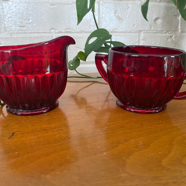 Red Depression Glass - Etsy