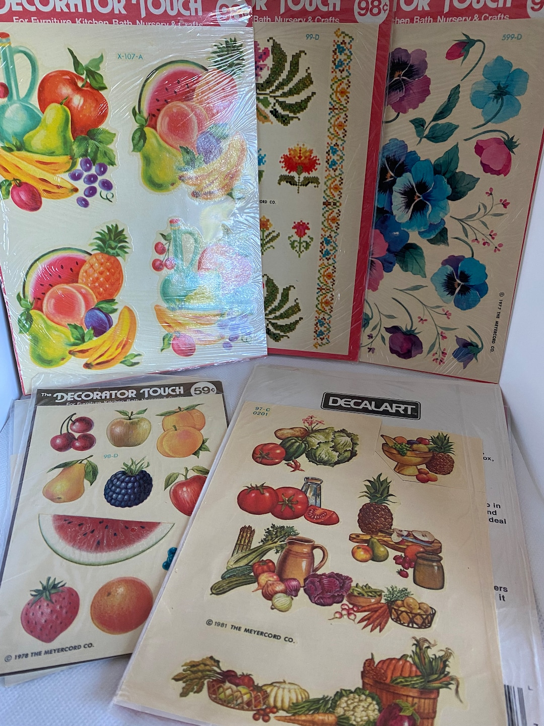Vintage 1970s 1980s Meyercord Decals for Furniture, Crafts Floral ...