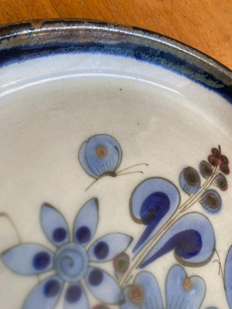 Vintage Ken Edwards Tonala Blue Bird and Butterfly Butterflies Mexican ...