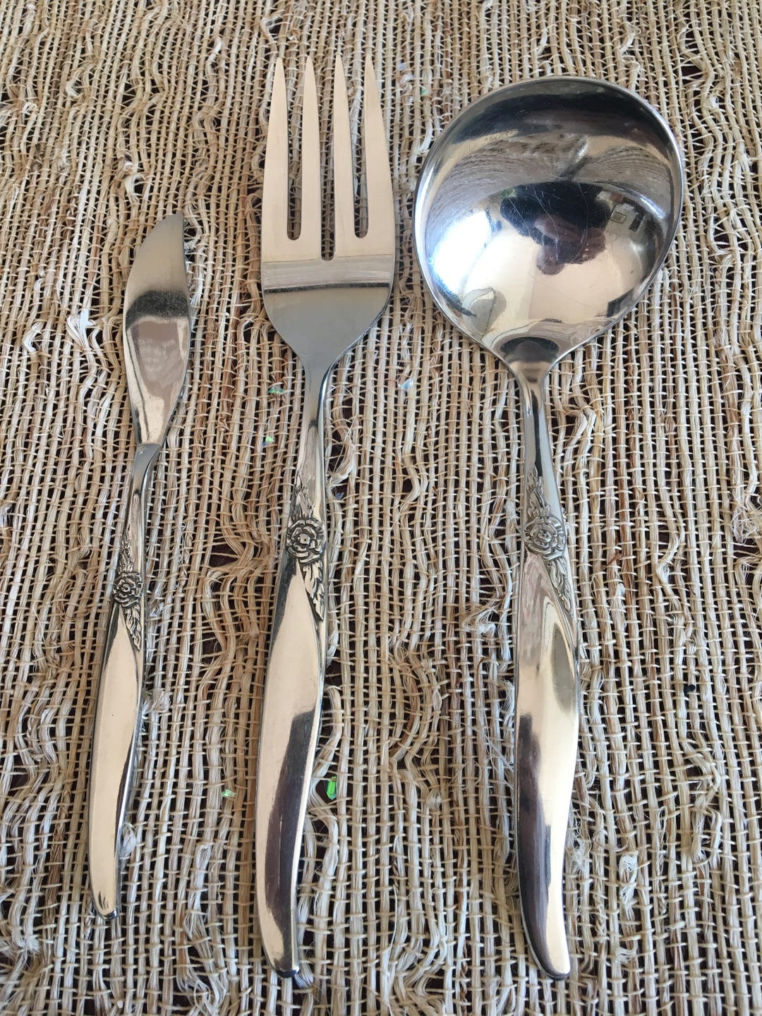 Vintage Oneida La Rose Stainless Steel Rose Floral Flatware - Etsy
