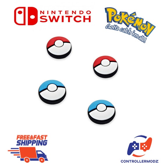 4x Pokemon Thumbstick Thumb Grips Blue Red Pokeball Nintendo - Etsy UK
