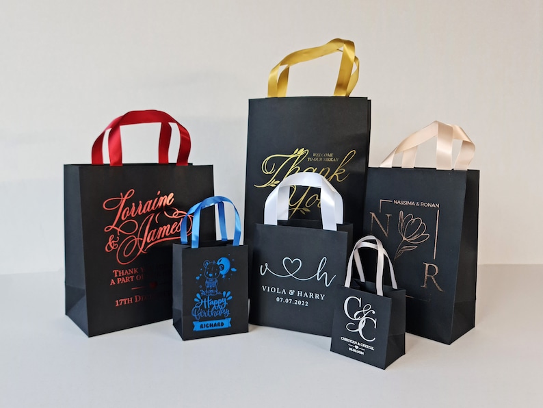 Wedding Welcome Bags in Black Color With Fully Design Costumization ...