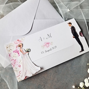 Sliding Wedding Invitation With Bride and Groom. Slideng Bride ...