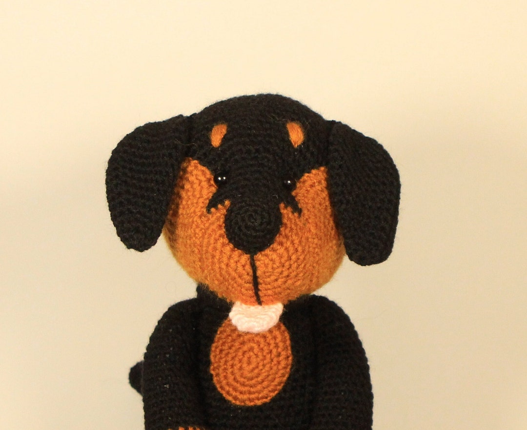 Rottweiler Crochet Toy Amigurumi Handmade Dog Crochet Gift Dog ...