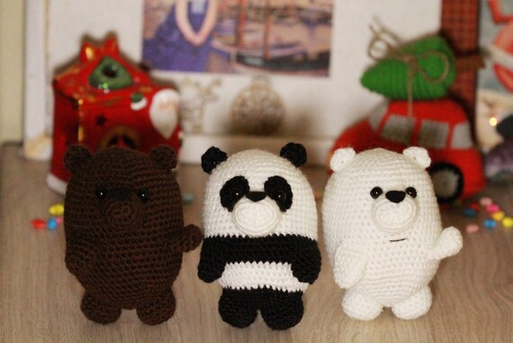 3 Bears We Bare Bears Crochered Handmade Toys | Etsy