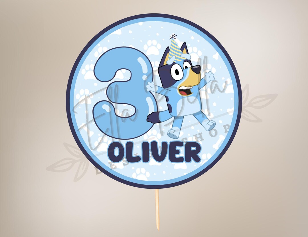Printable Custom Bluey Cake Topper - Etsy UK