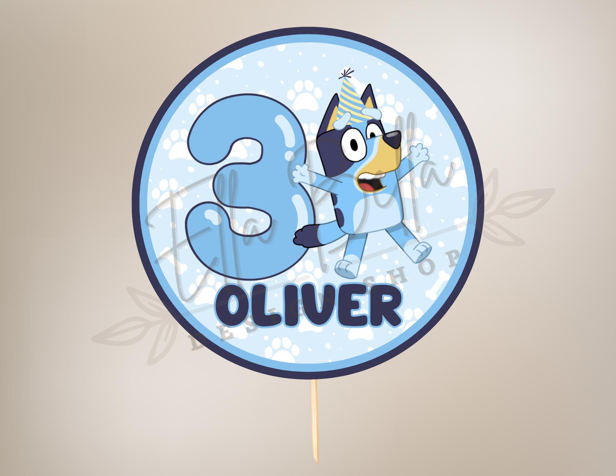Printable Custom Bluey Cake Topper - Etsy UK