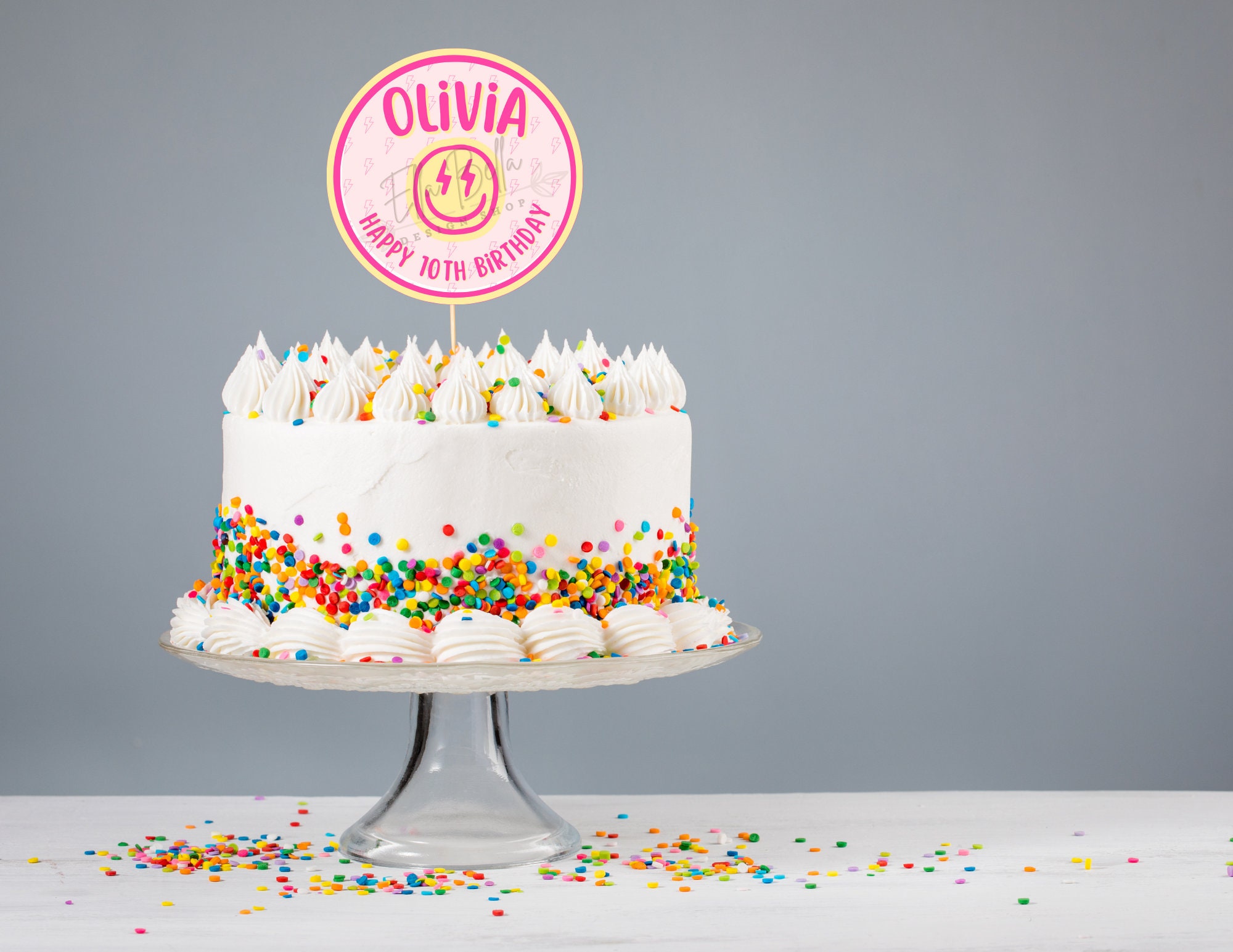 Printable Custom Preppy Cake Topper - Etsy