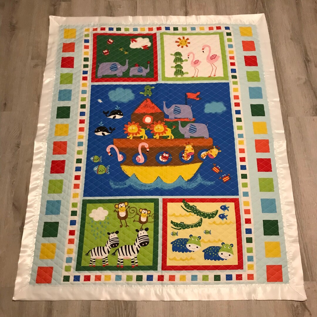 Quilted Crib Blanket With Satin Binding - Etsy