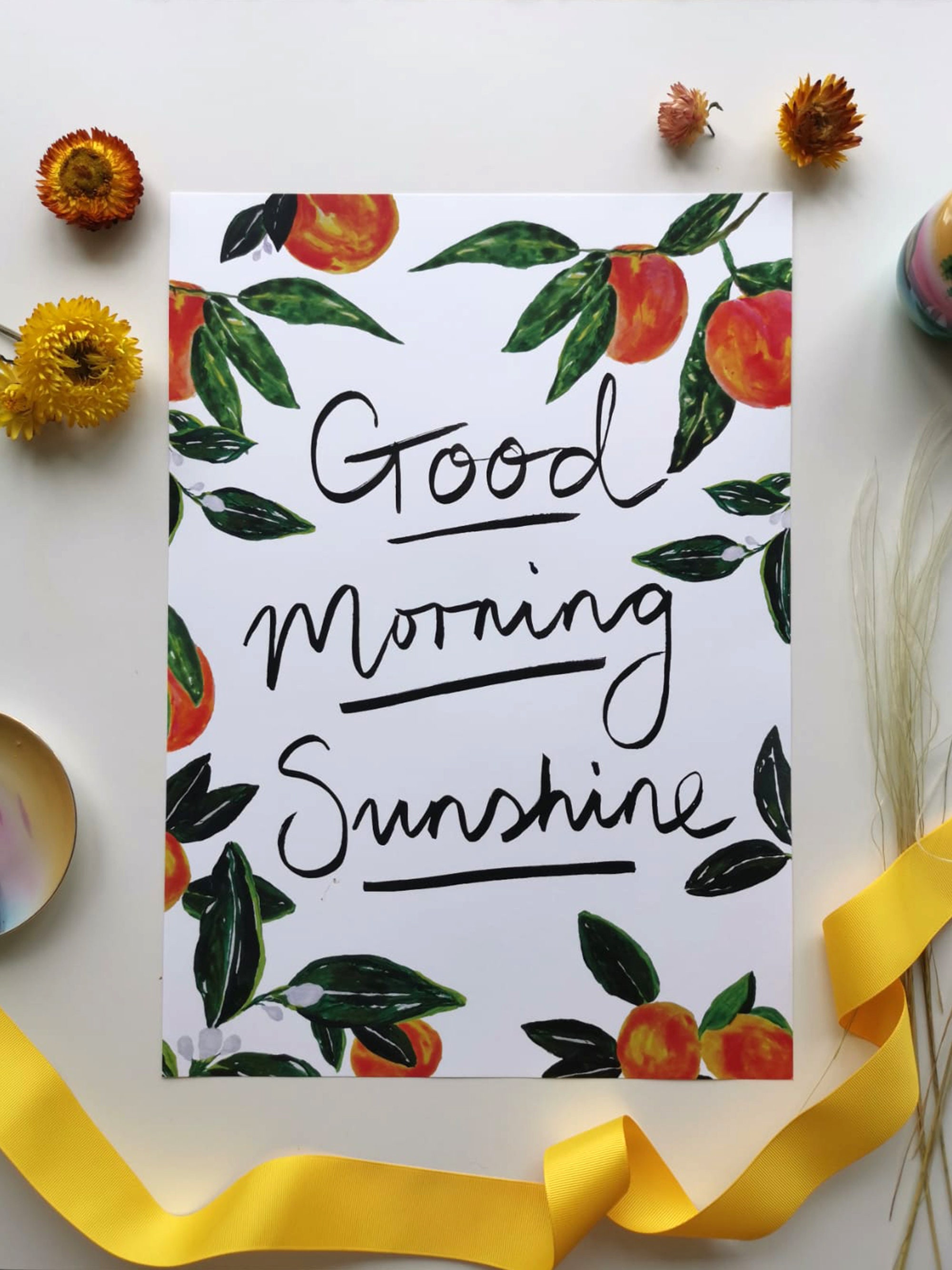Good Morning Sunshine Wall Poster Botanical Bedroom - Etsy