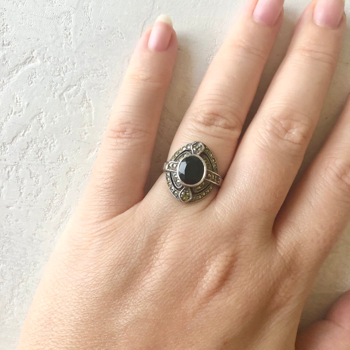 Vintage 925 Silver Ring Italian Silver Ring With Semiprecious Stone - Etsy