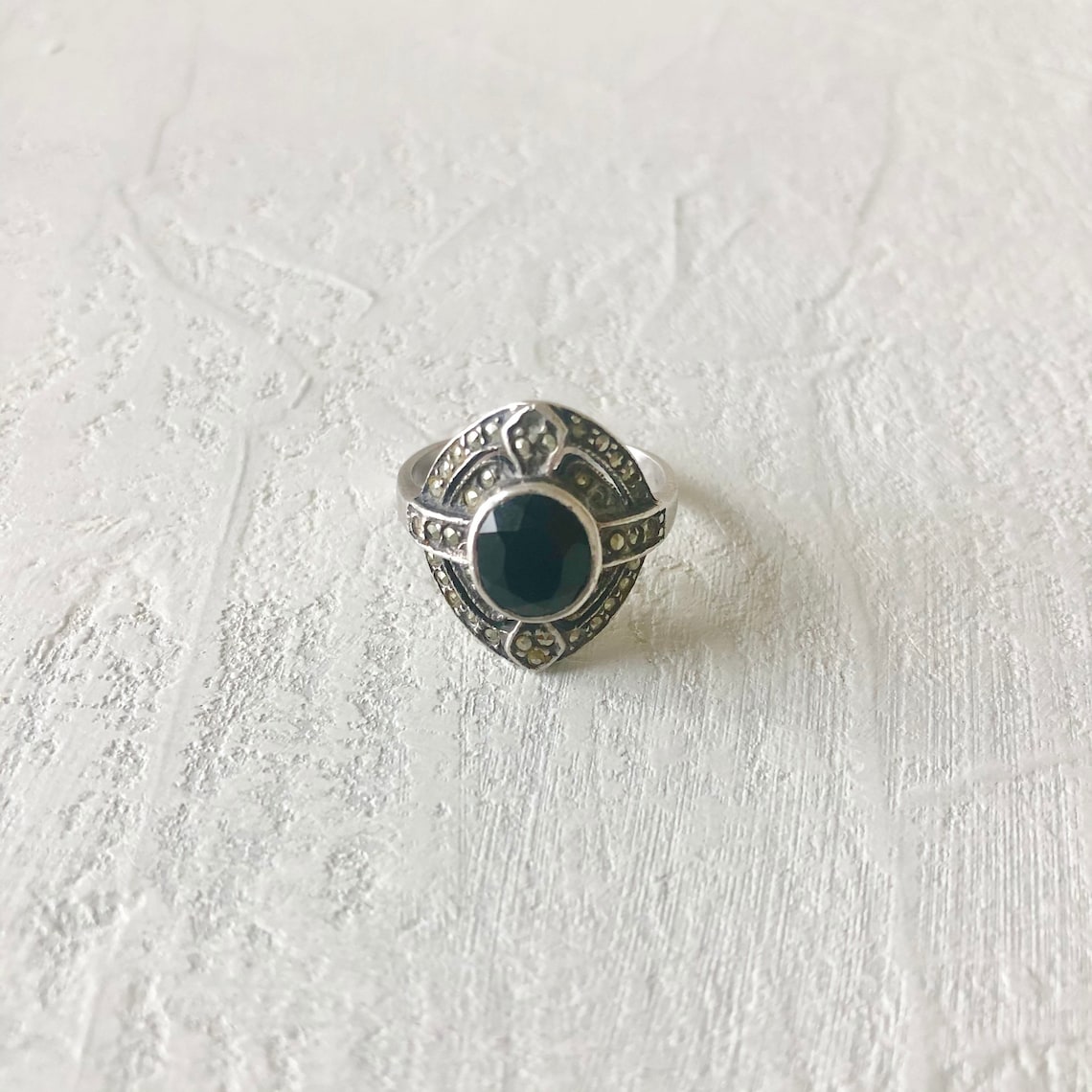 Vintage 925 Silver Ring Italian Silver Ring With Semiprecious Stone - Etsy