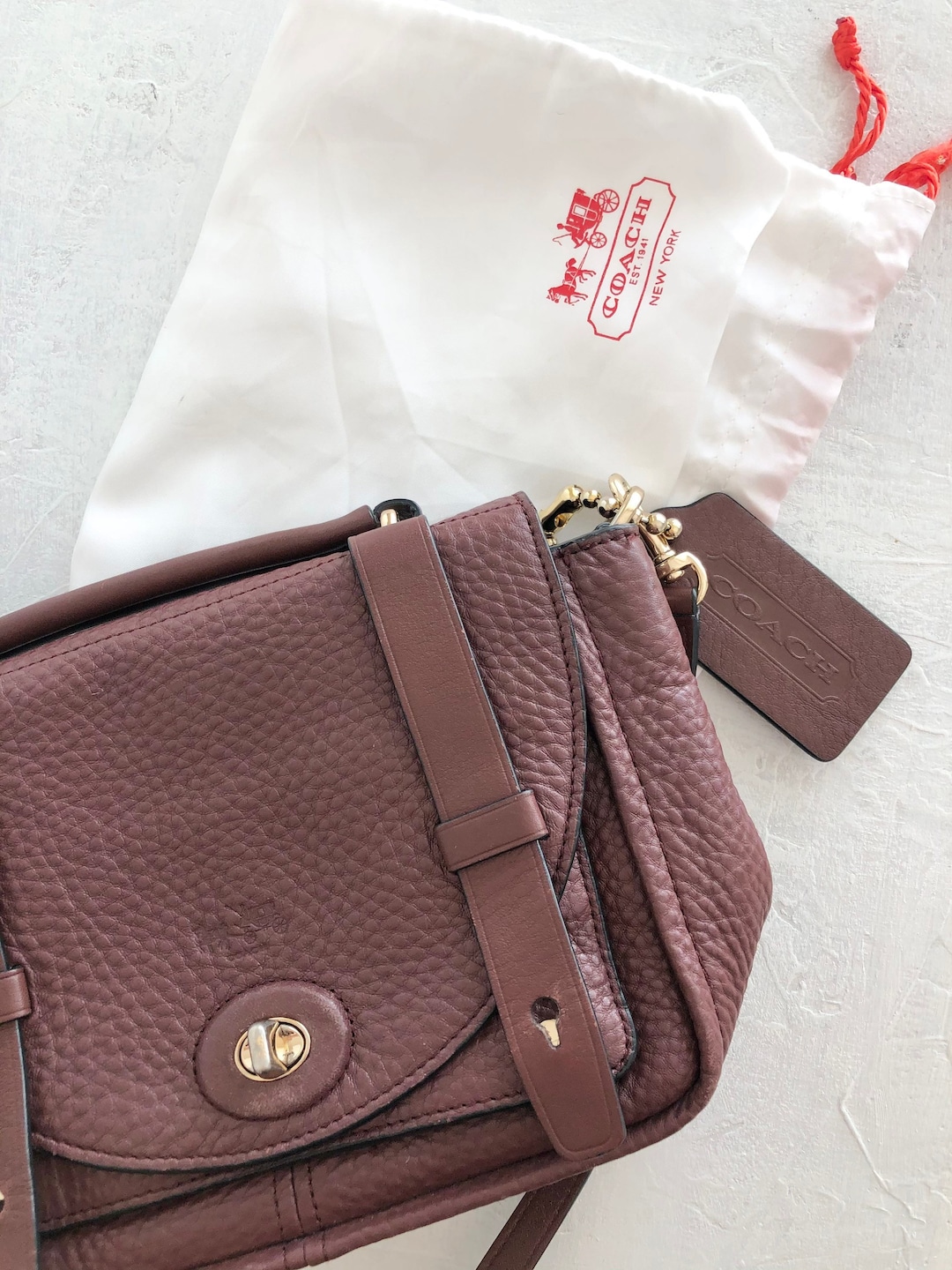 Coach Maroon Cross Body Bag With Metal Details - Etsy