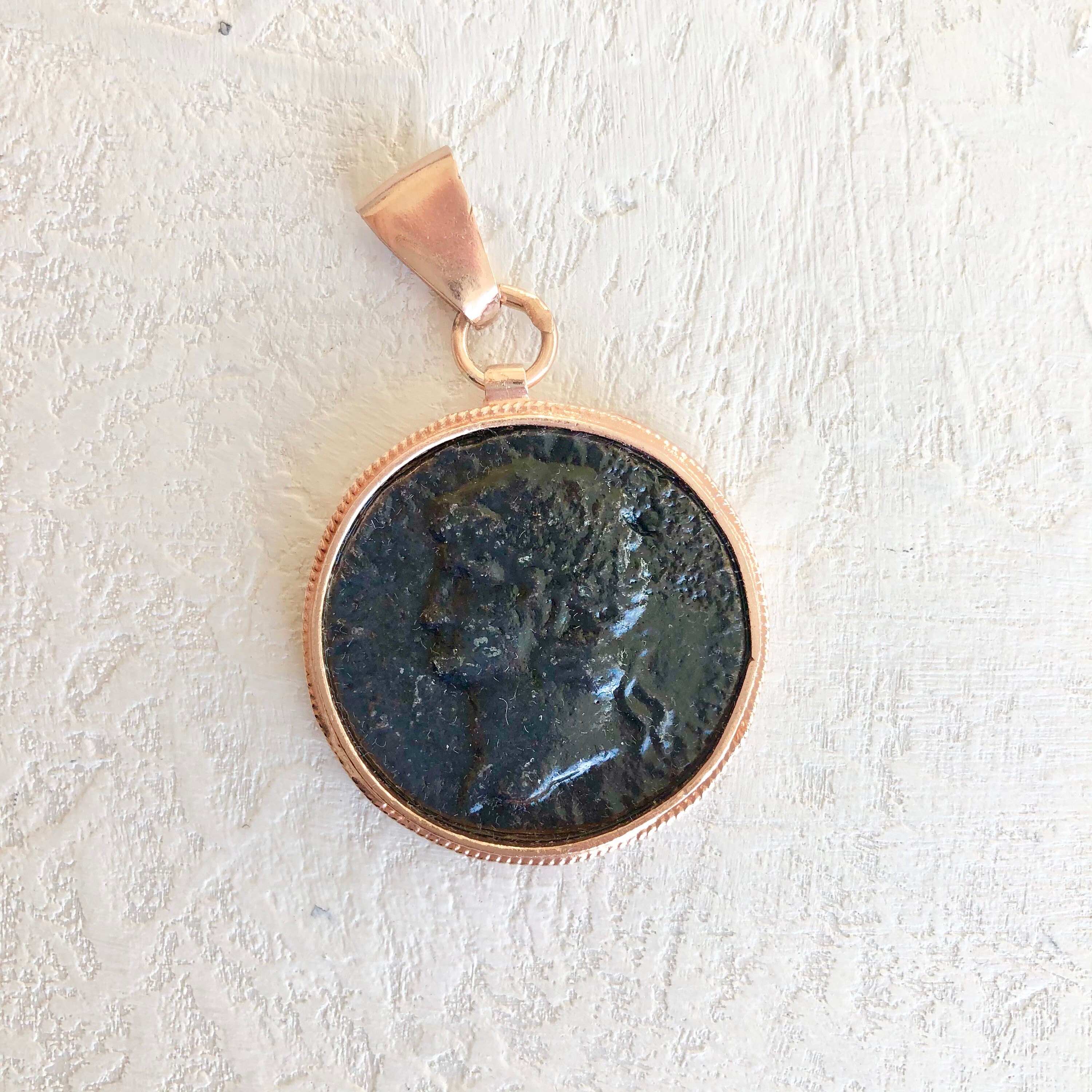 Marcello Fontana's Italian Pendant Greek Style Vermeil Piece 22 Kt Rose ...