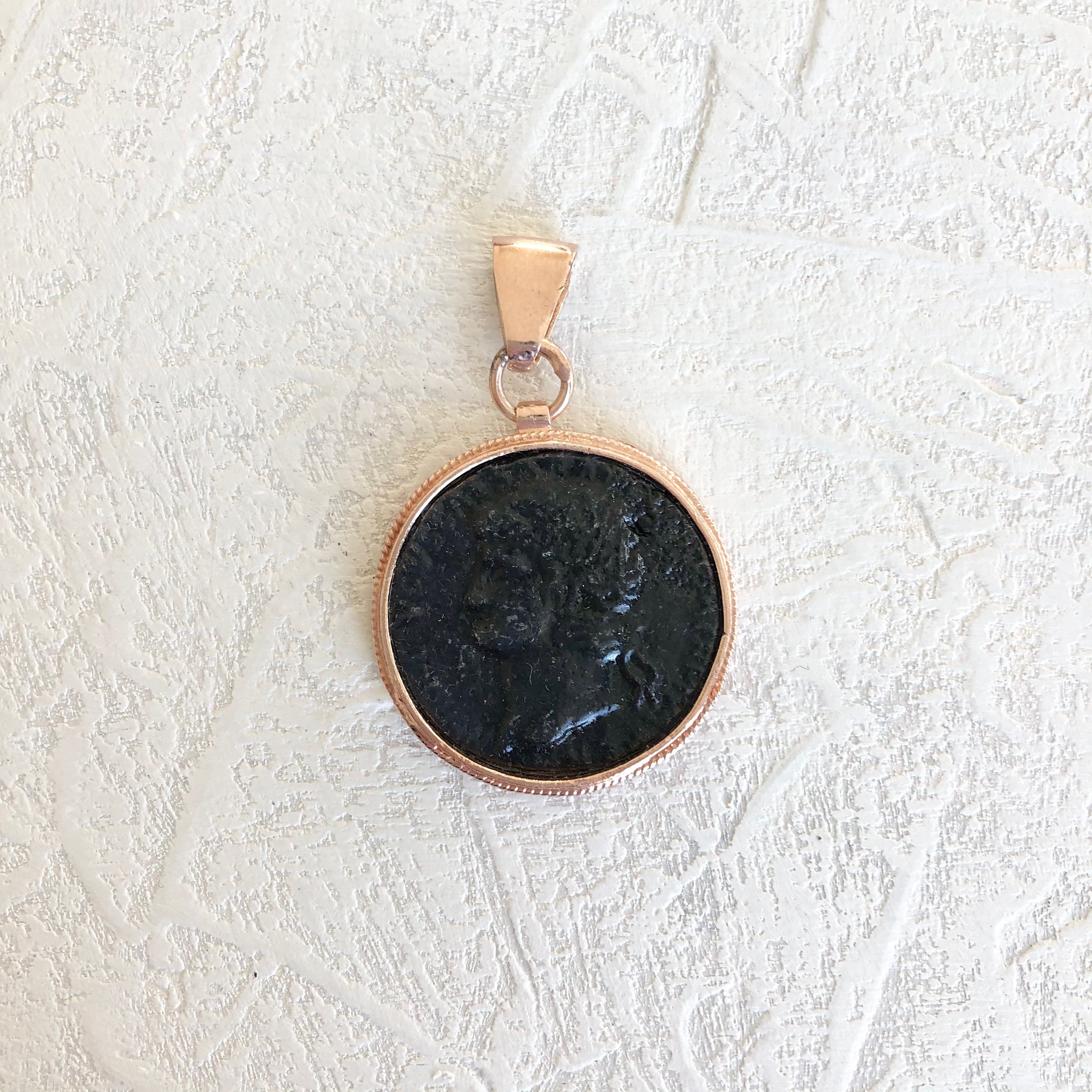 Marcello Fontana's Italian Pendant Greek Style Vermeil Piece 22 Kt Rose ...