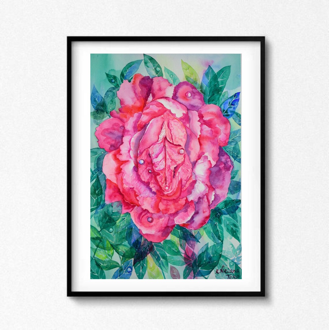 Magic Yoni Pink Print From Original Watercolor Painting Empowering ...