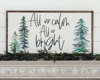 All is Calm All is Bright Sign - Etsy