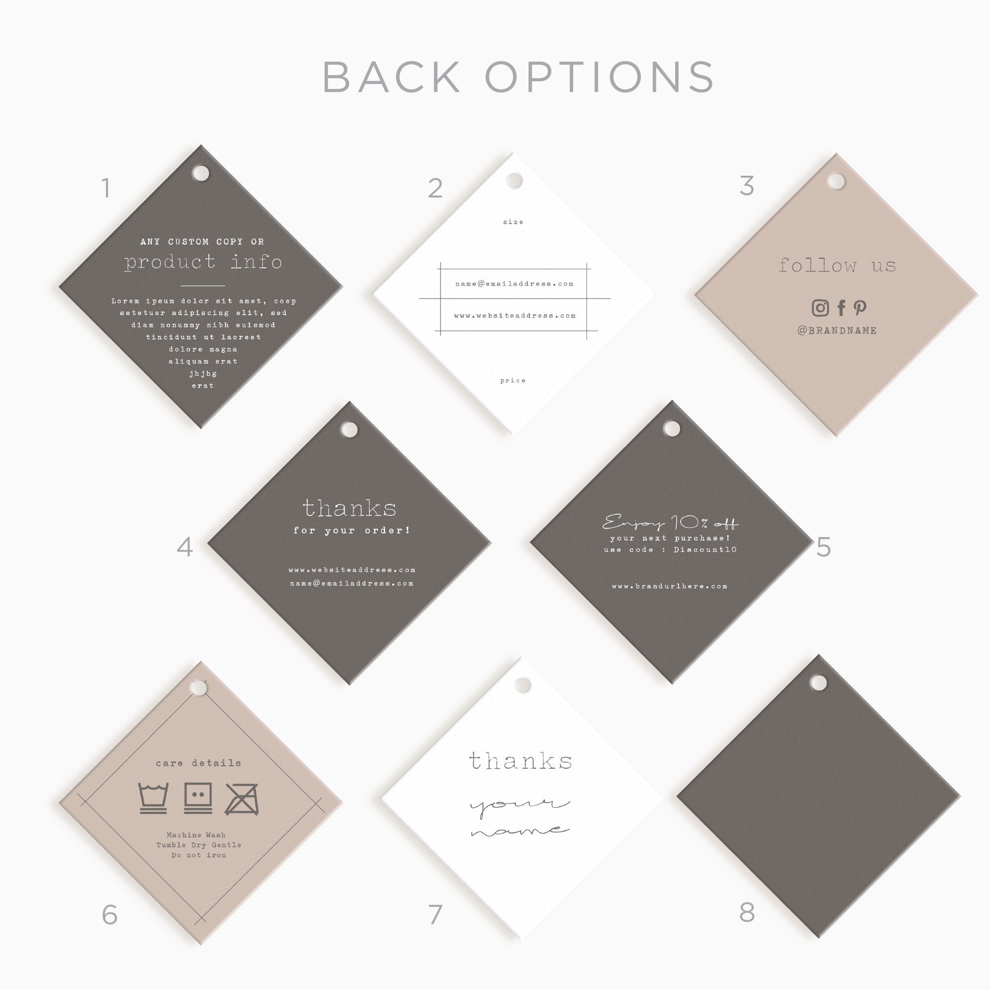 Clothing Tags Custom Clothing Size Labels Hang Tags With - Etsy