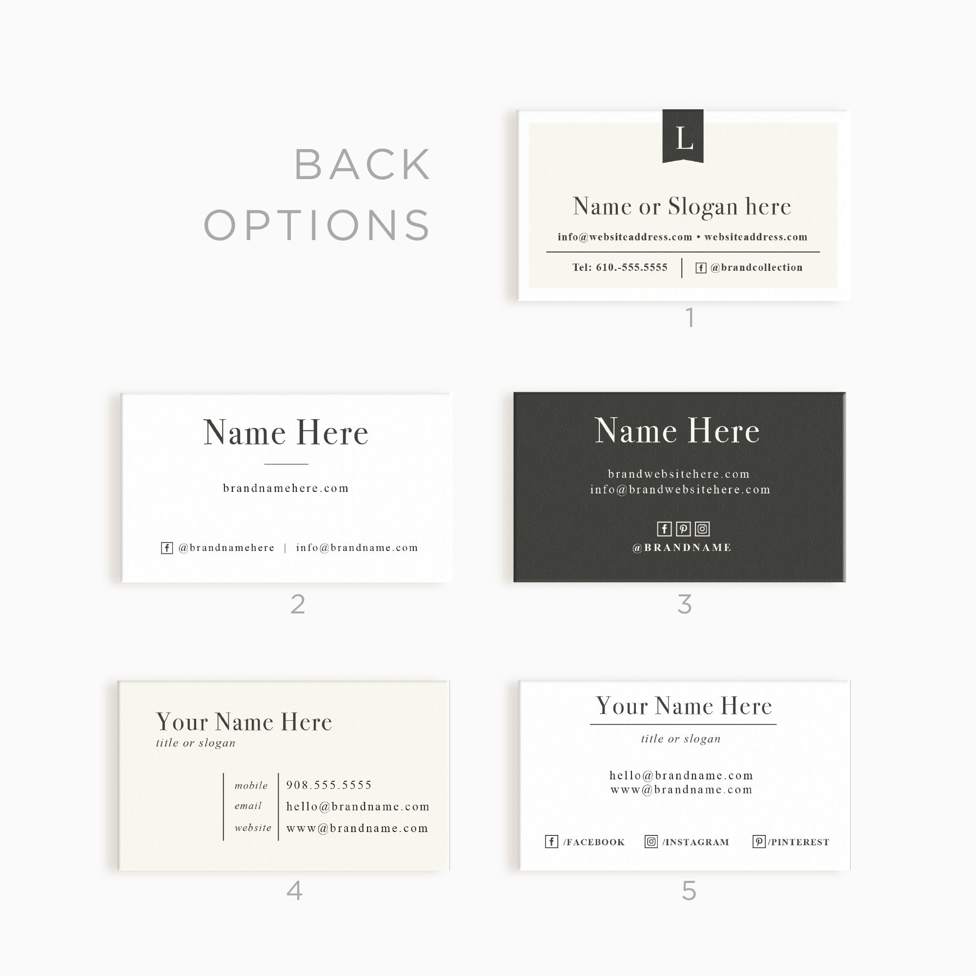 Simple Business Card Contact card design Masculine | Etsy