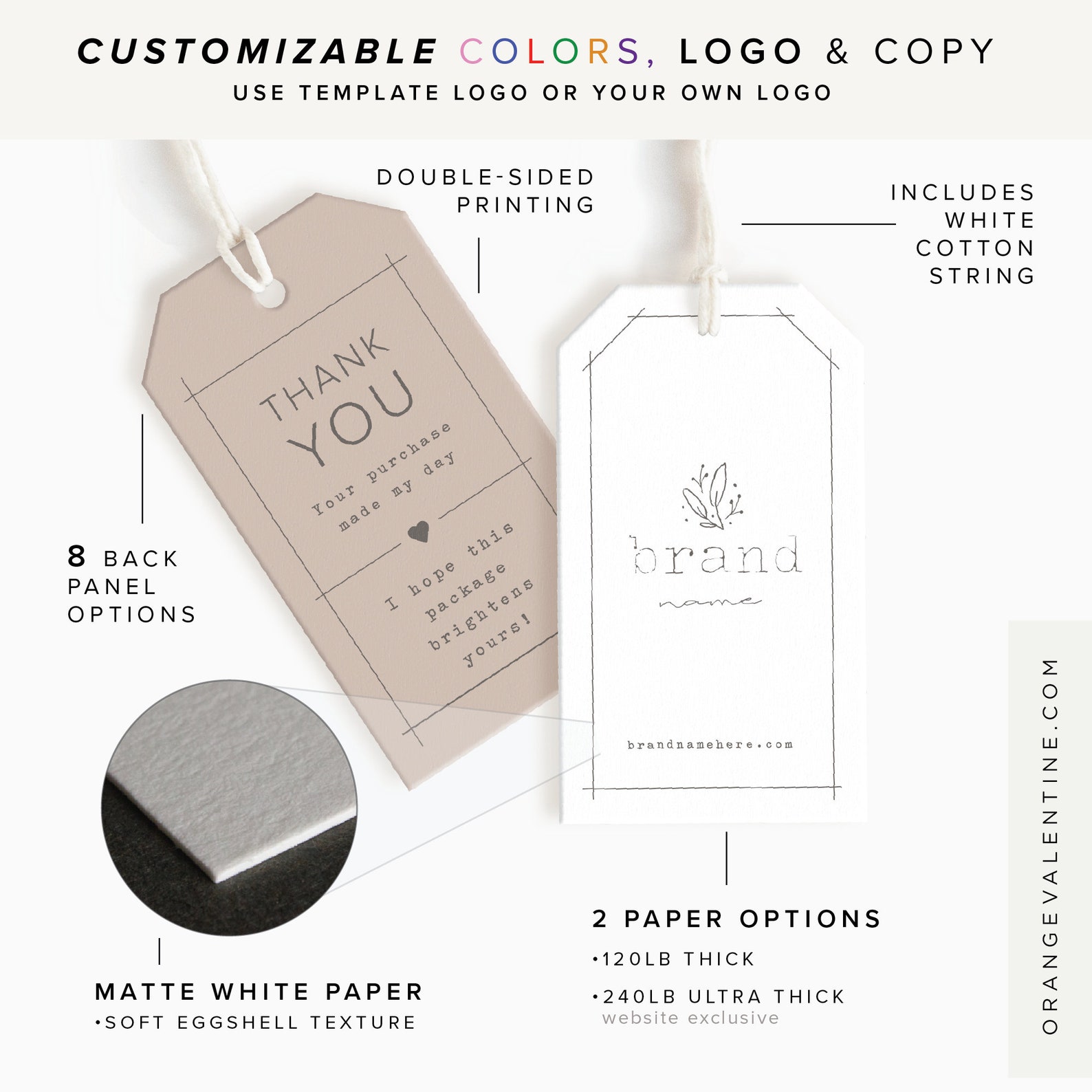 Custom Clothing Hang Tags: Personalized Swing Tags - Etsy
