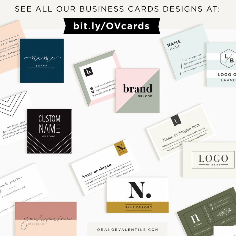 Square Business Card: Customizable Modern Calling Card - Etsy
