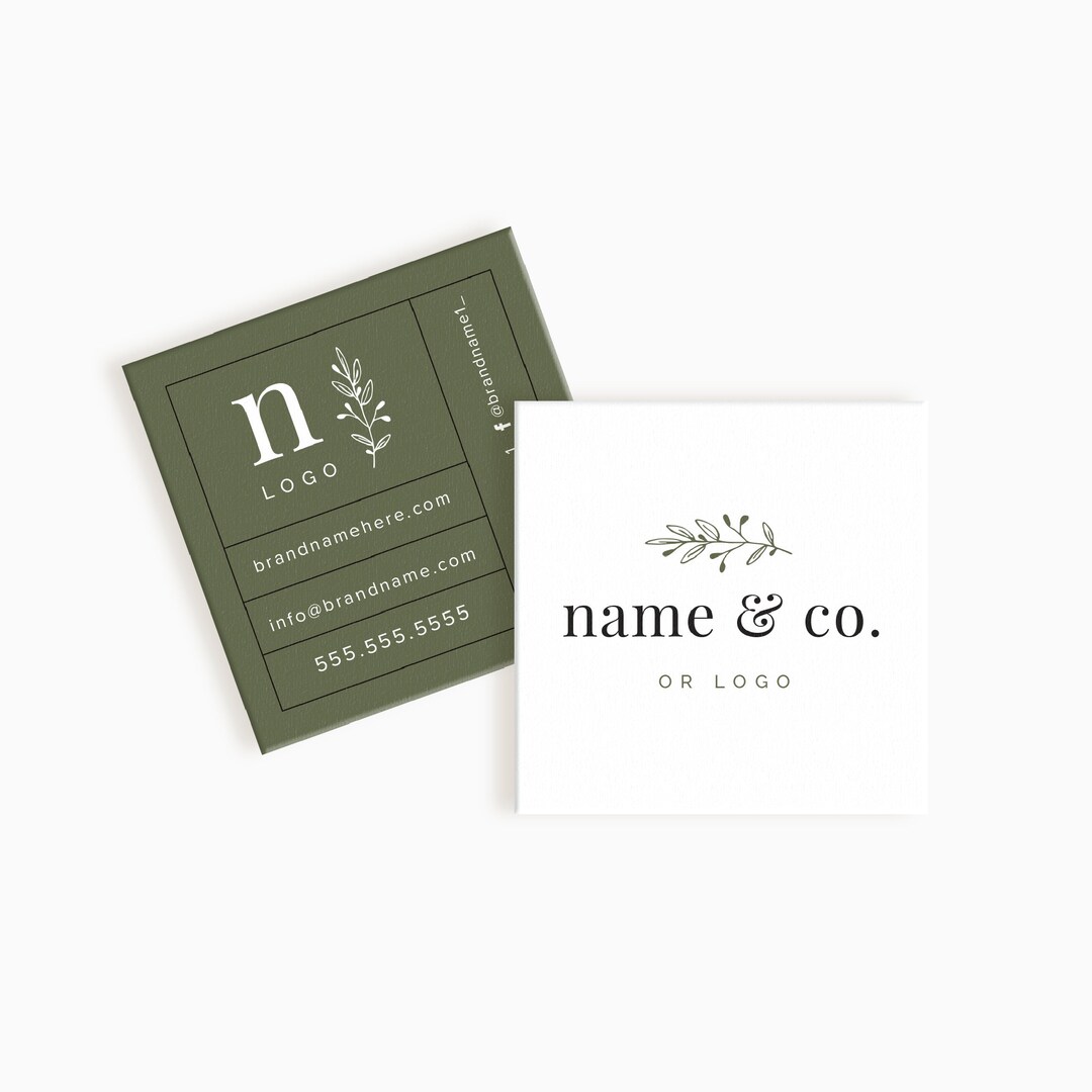 Custom Calling Card Business Card Design Floral Business Card Square ...