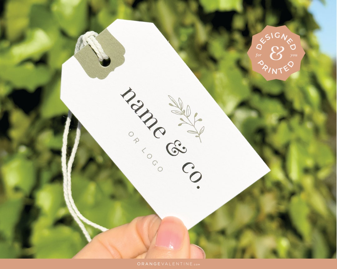 Custom Logo Branded Tags for Knits, Modern Rustic Tag Printed & Shipped ...