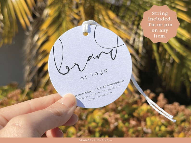 Round Hang Tag, Custom Tag, Clothing Label, Custom Circle Tag - Etsy