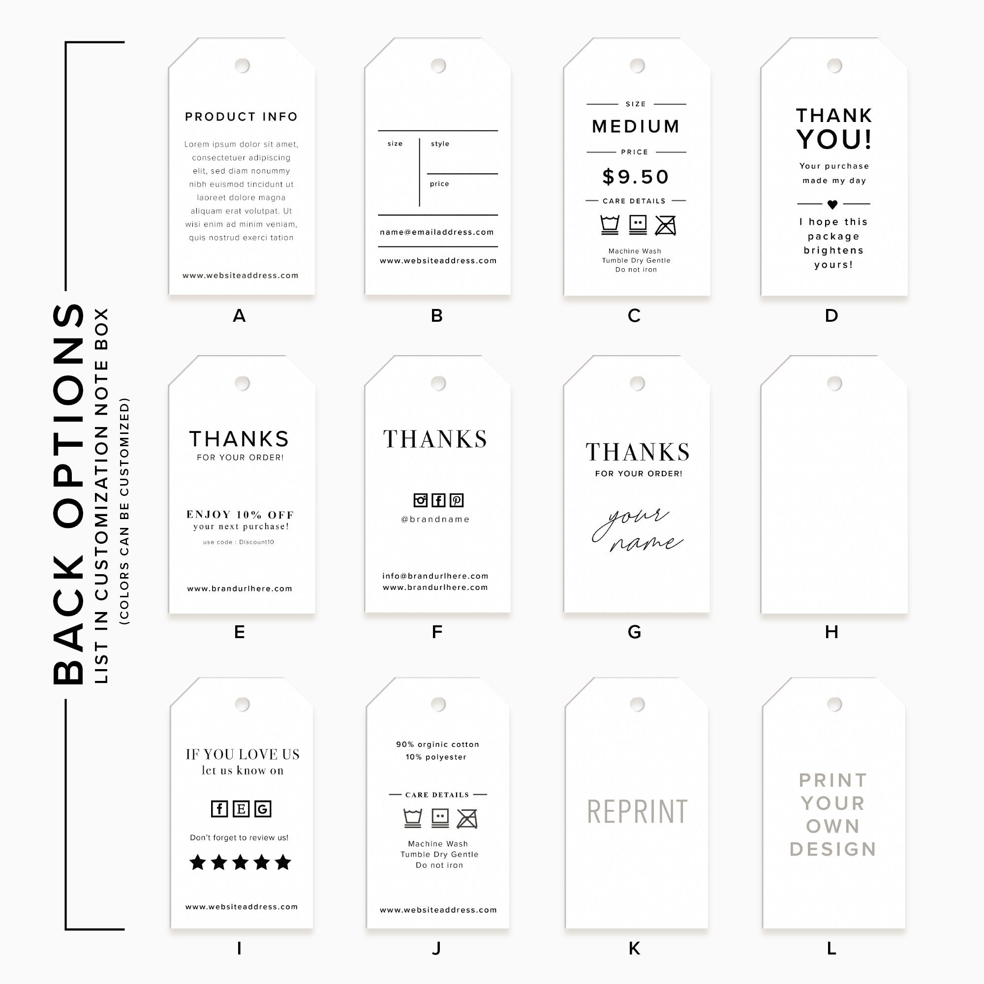 Clothing Size Label Size Tags Clothing Tags Hang Tag Custom Etsy