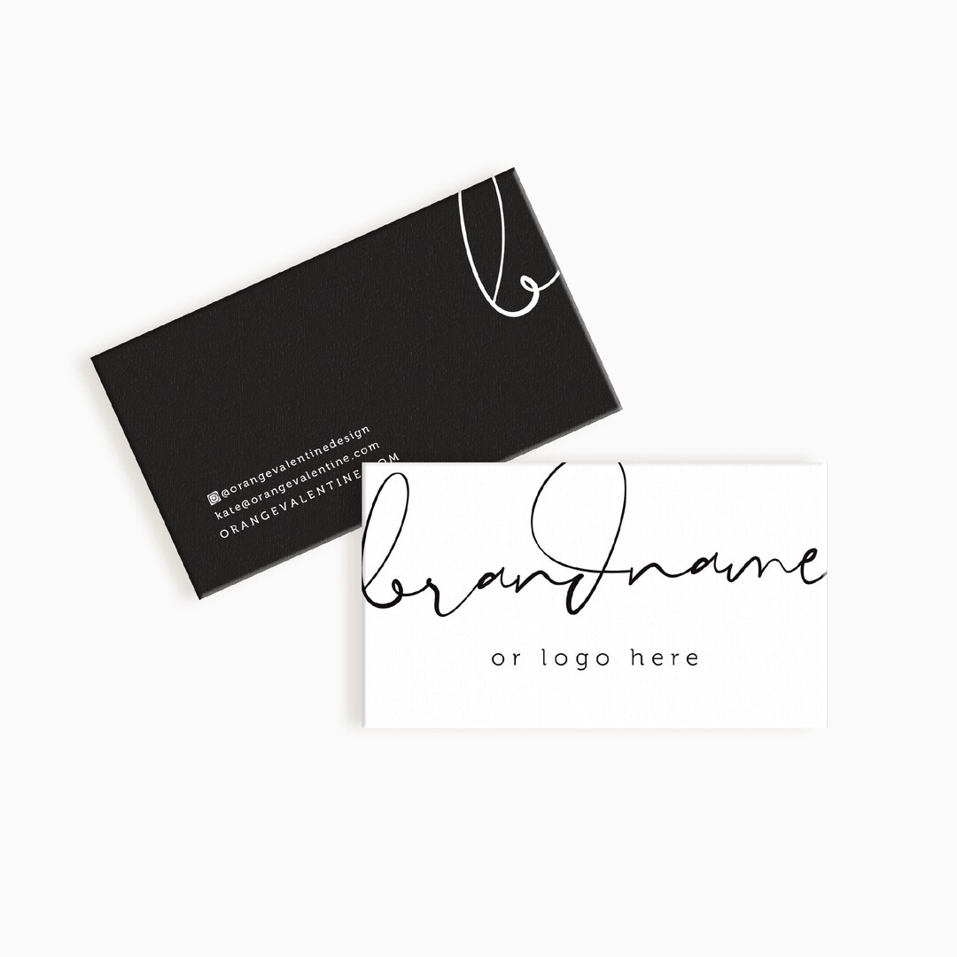 Handwritten Logo Business Card Customizable Contact Card Business Card ...